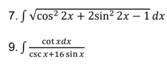Solved 3. / e2x dx S ex+1 5. S In e2x dx 7. S Vcos 2x + | Chegg.com