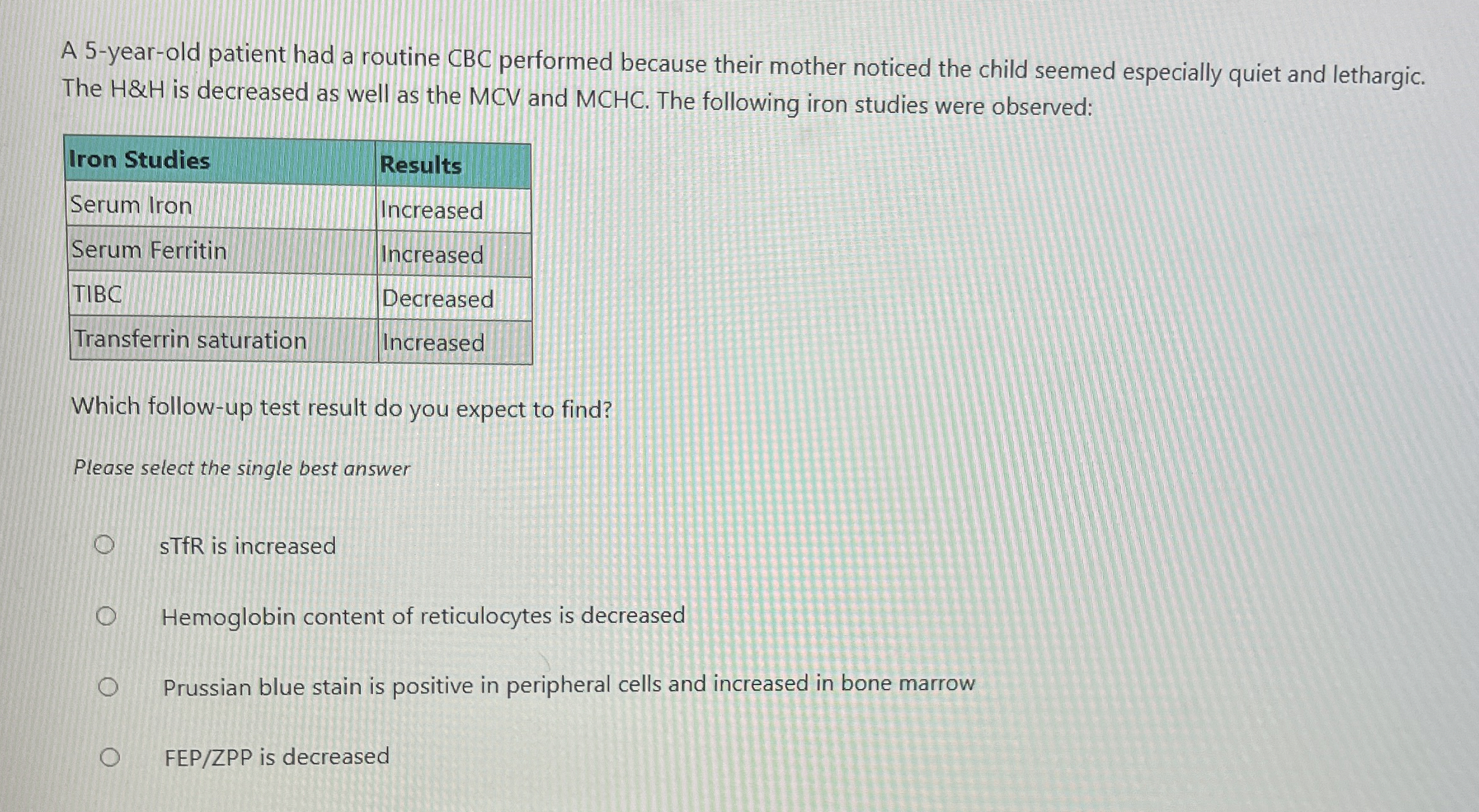 Solved A 5-year-old patient had a routine CBC performed | Chegg.com