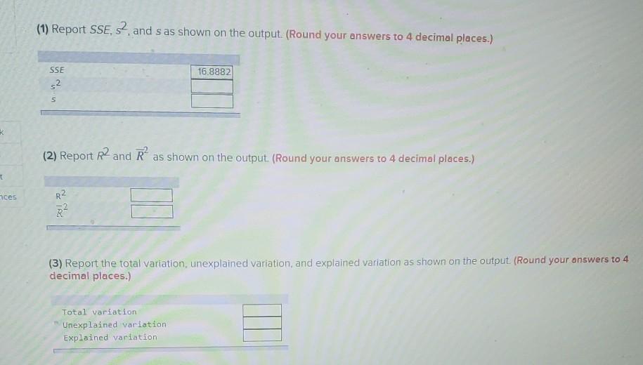Solved We give Excel output of regression analysis. Above | Chegg.com