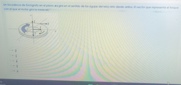 Solved Un tocadiscos de fonógrafo en el plano xz ﻿gira en el | Chegg.com