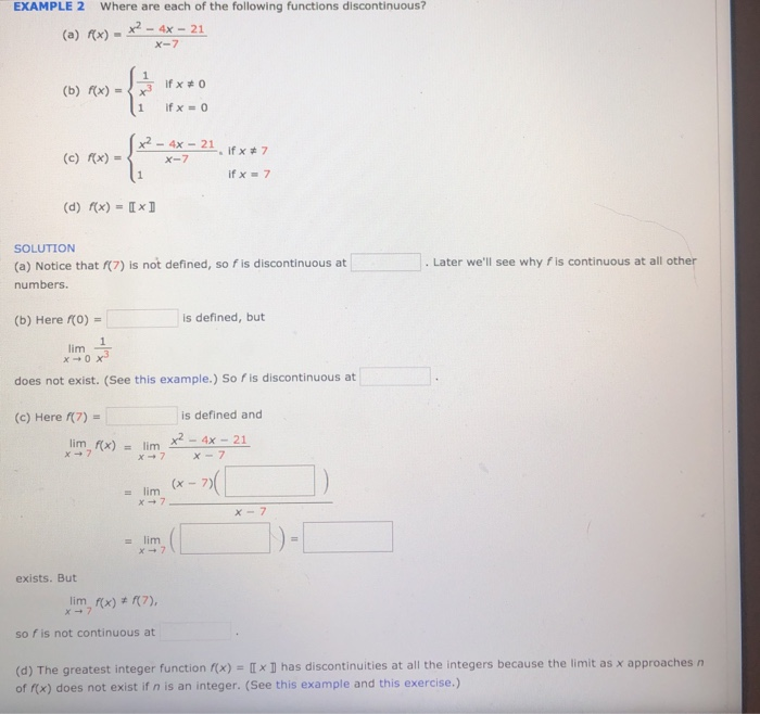 Solved EXAMPLE 2 Where are each of the following functions | Chegg.com