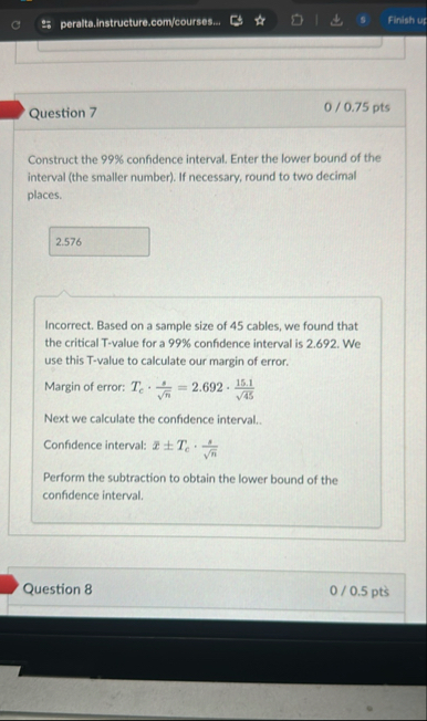 Solved peralta.instructure.com/courses...Finish usQuestion | Chegg.com