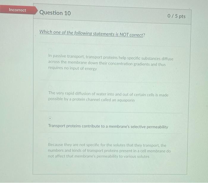 Solved Which one of the following statements is NOT correct? | Chegg.com