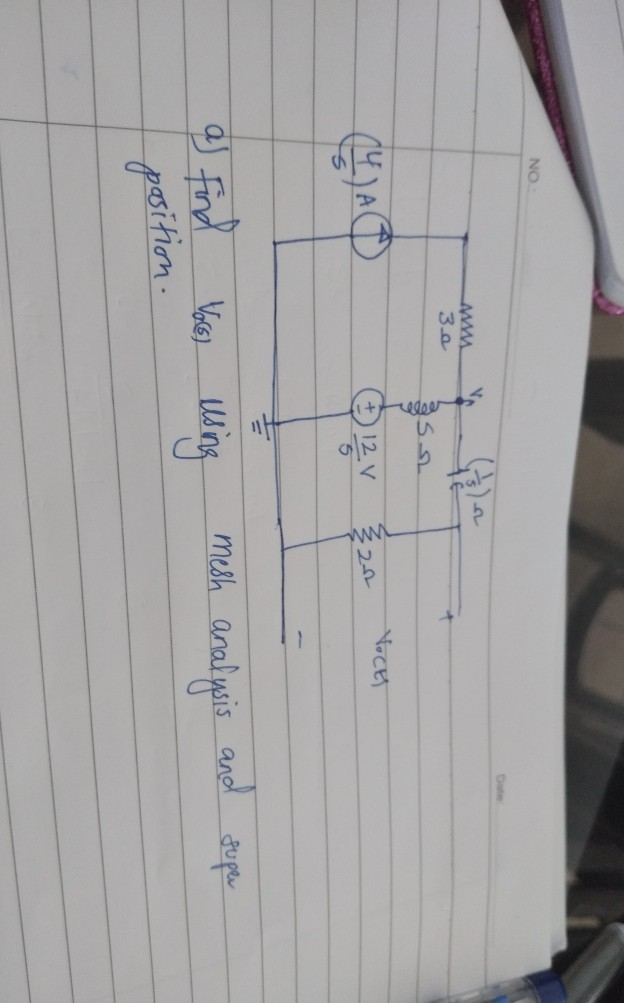Solved NO 3.0 so VOCET CUAⓇ ) 12 V 20 5 and a) Find mesh | Chegg.com