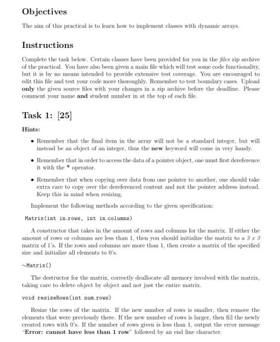 Solved Objectives The aim of this practical is to learn how | Chegg.com