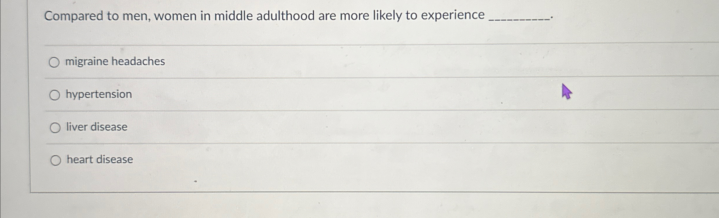 Solved Compared to men, women in middle adulthood are more | Chegg.com
