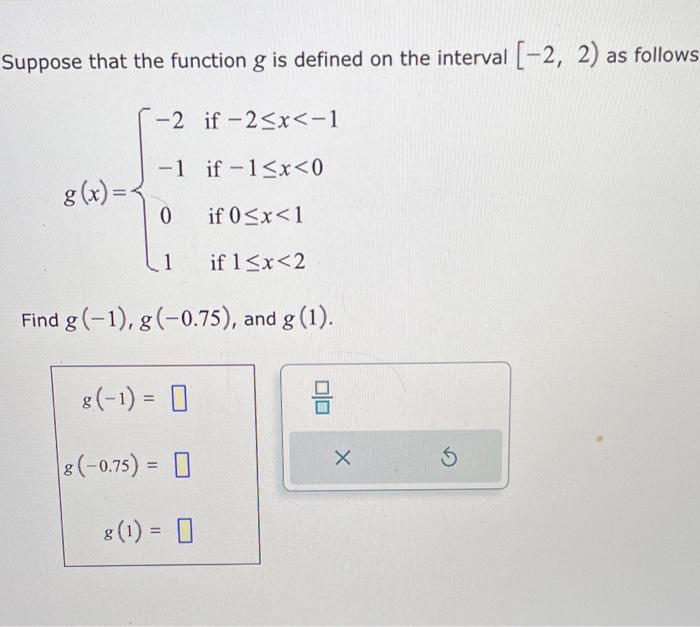 Solved Suppose that the function g is defined on the | Chegg.com