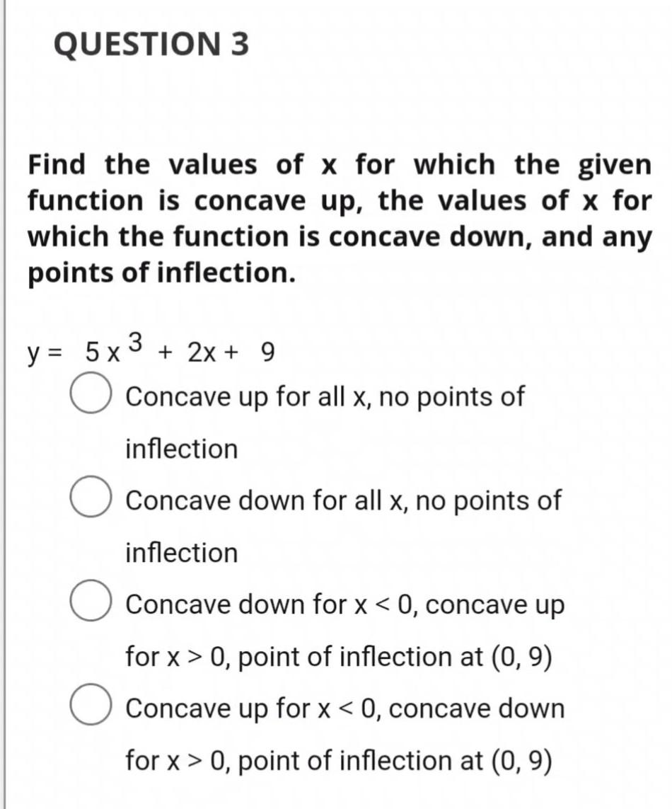 Solved Find the values of x for which the given function is | Chegg.com