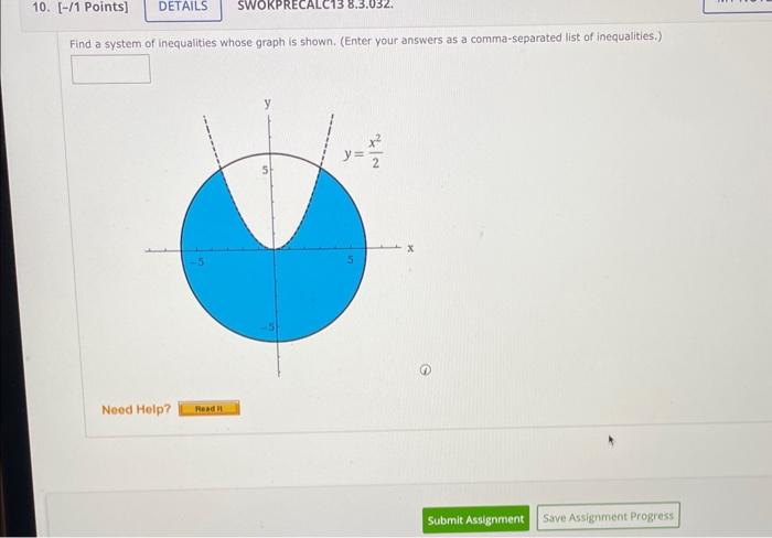 Solved Find a system of inequalities whose graph is shown. | Chegg.com