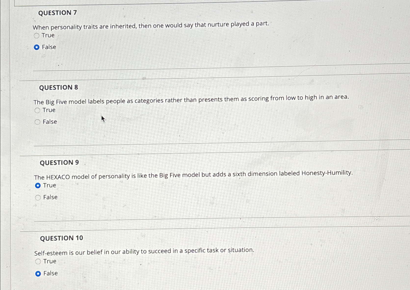 Solved QUESTION 7When personality traits are inherited, then | Chegg.com