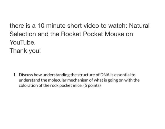 Solved there is a 10 minute short video to watch: Natural | Chegg.com