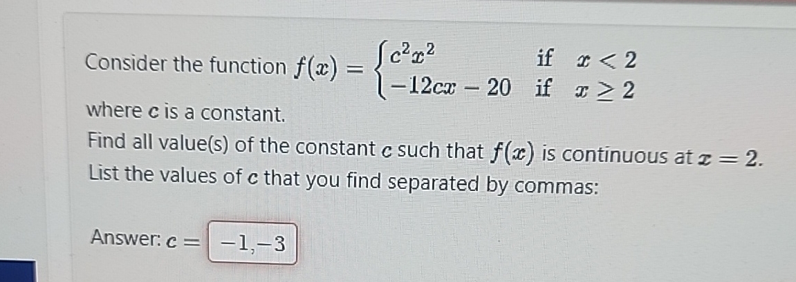 Solved Consider the function | Chegg.com