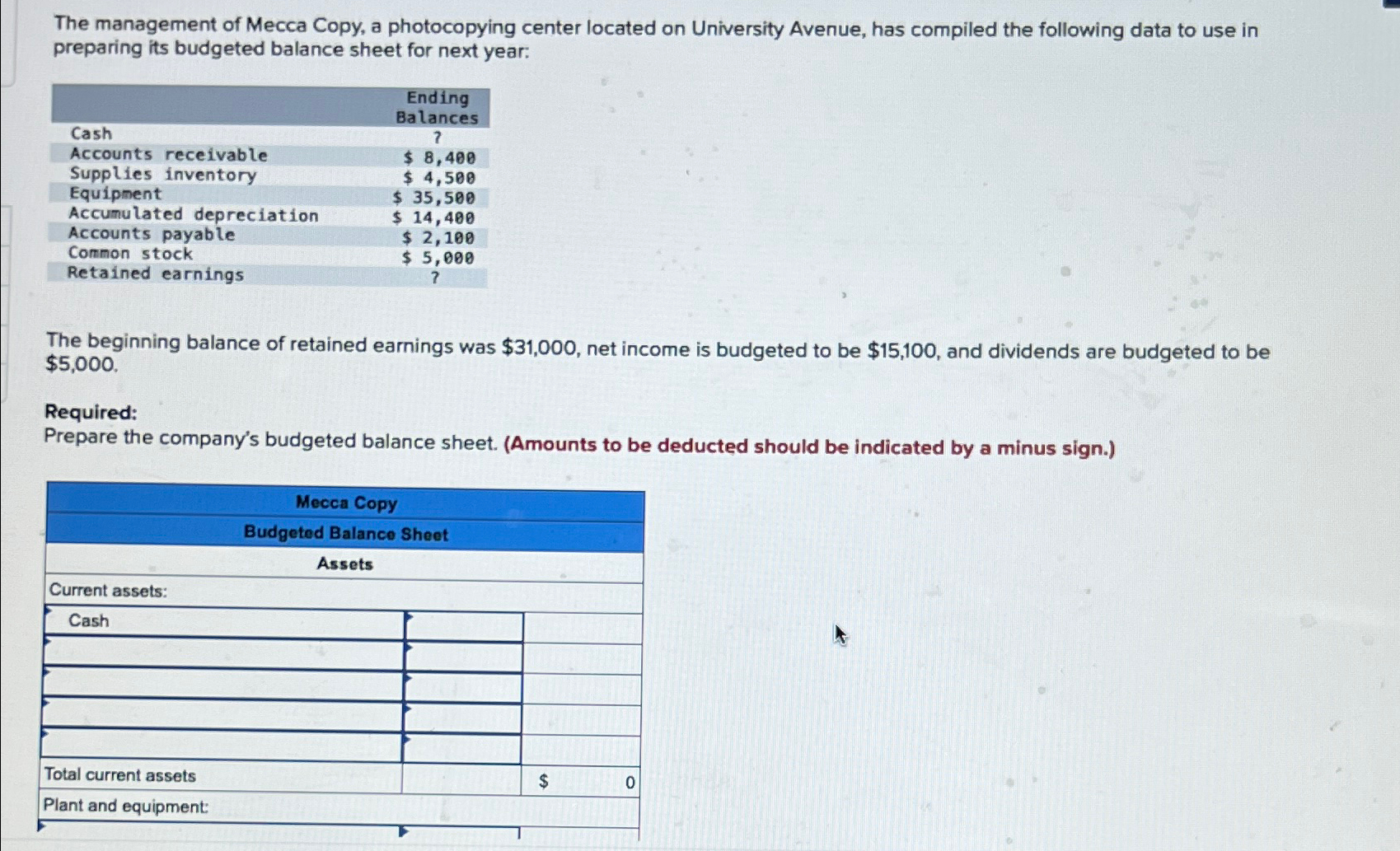 Solved The management of Mecca Copy, a photocopying center | Chegg.com