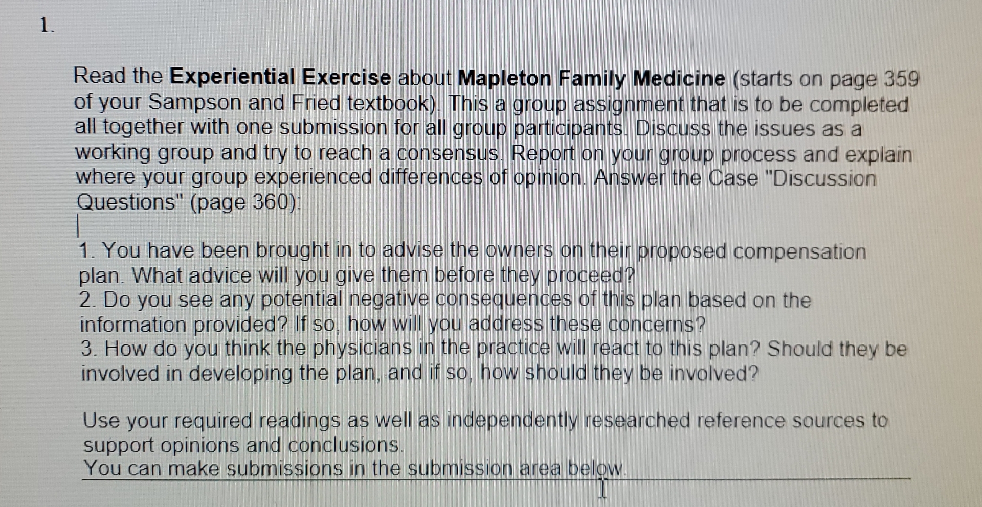 Solved • ﻿Read the Experiential Exercise about Mapleton | Chegg.com