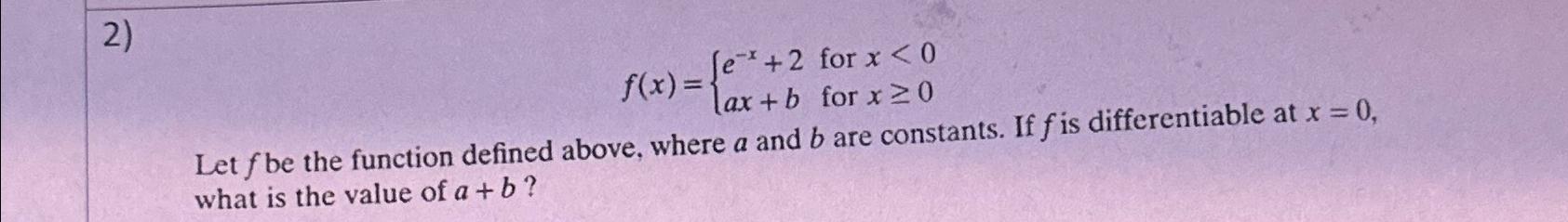 Solved F X {e X 2 For X
