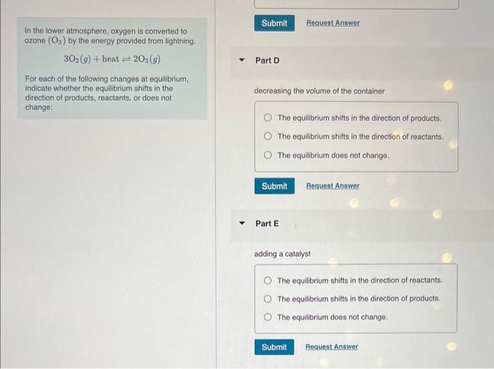 Solved In the lower atmosphere, oxygen is converted to ozone | Chegg.com