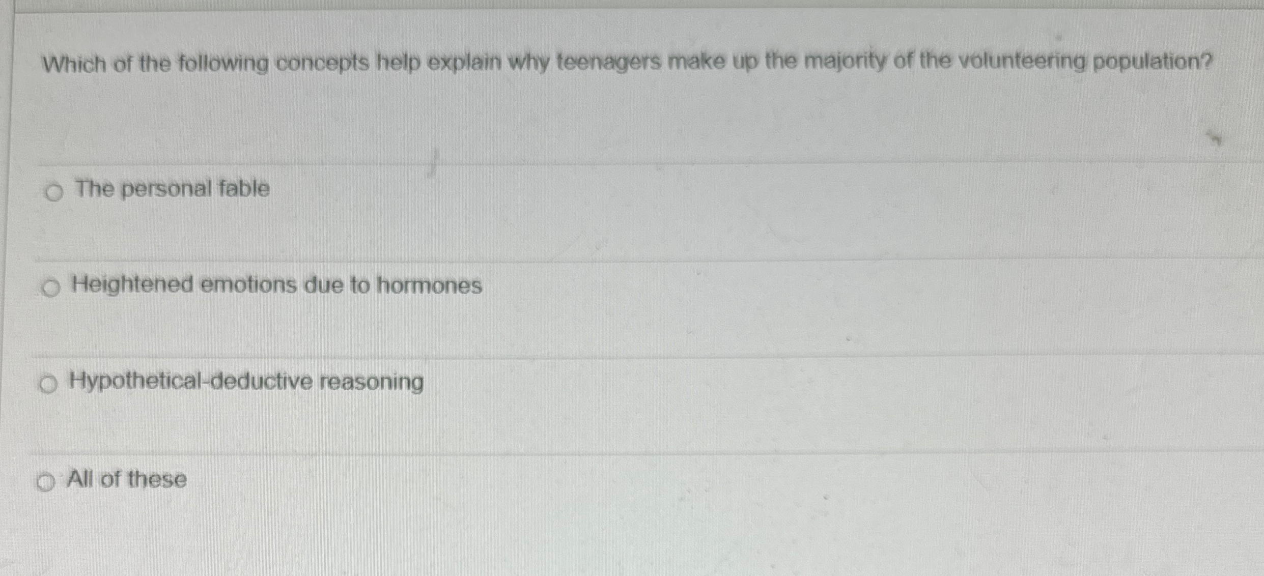 Solved Which of the following concepts help explain why | Chegg.com
