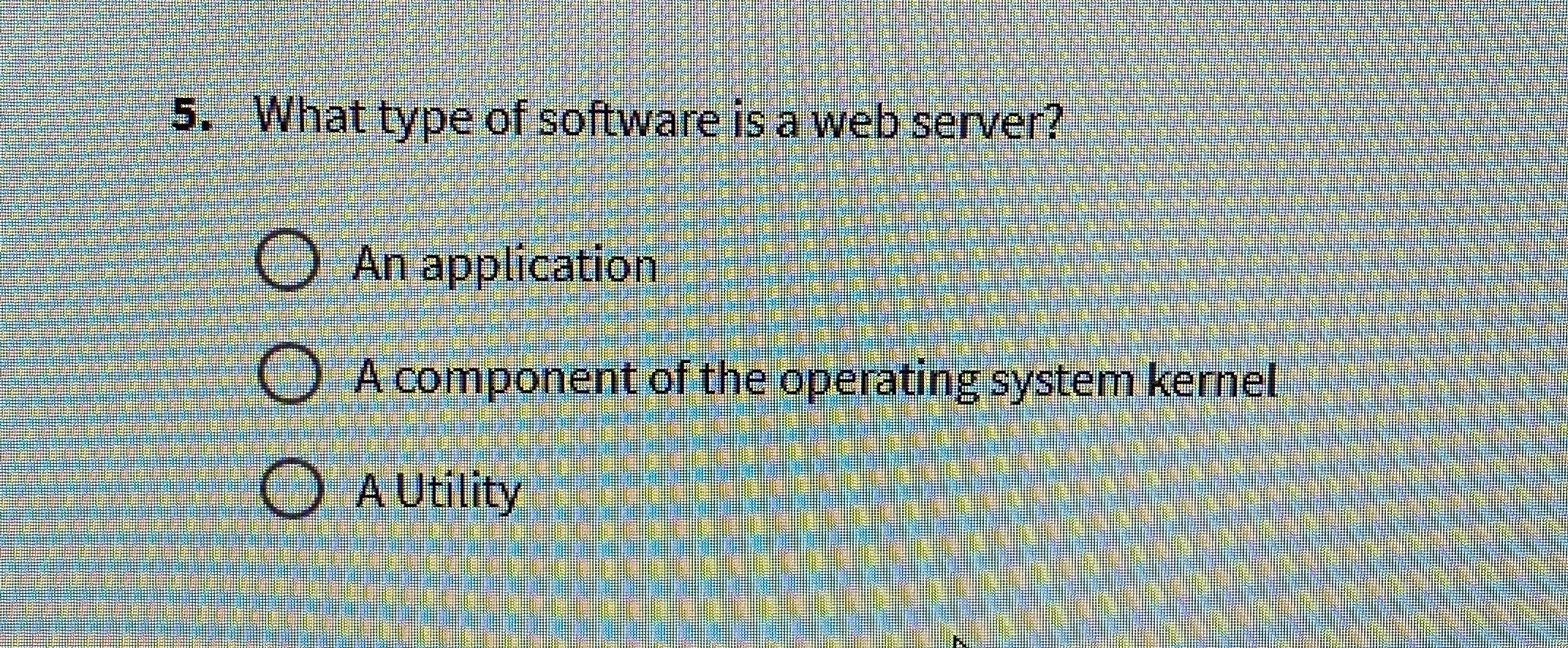 Solved What type of software is a web server?An applicationA | Chegg.com