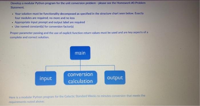 Solved a Develop a modular Python program for the unit | Chegg.com