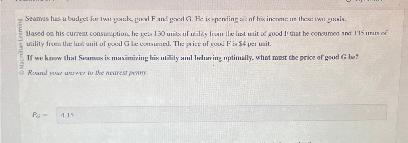 Solved Seamus has a budget for two goods, good F and good G. | Chegg.com
