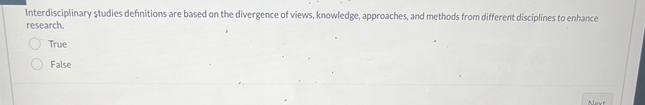 Solved Interdisciplinary studies definitions are based on | Chegg.com