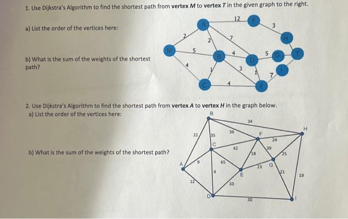 Solved a) List the order of the vertices here: b) What is | Chegg.com
