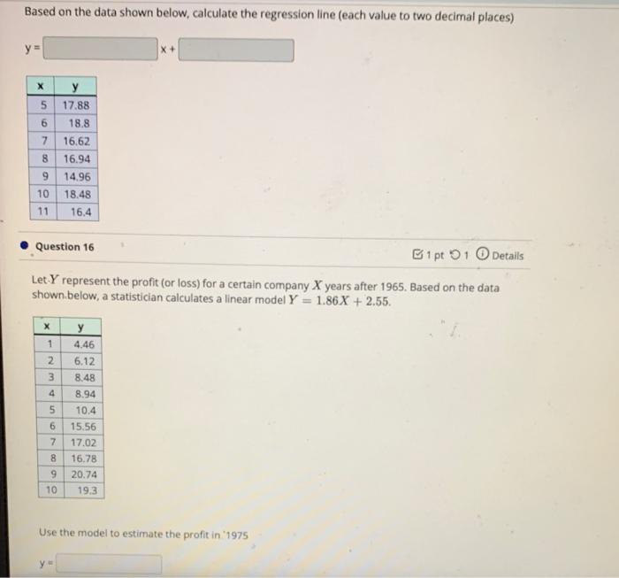 Solved Based On The Data Shown Below Calculate The 
