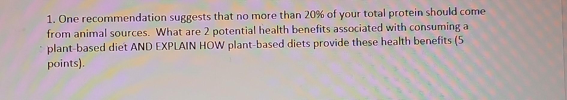 Solved 1. One recommendation suggests that no more than 20% | Chegg.com