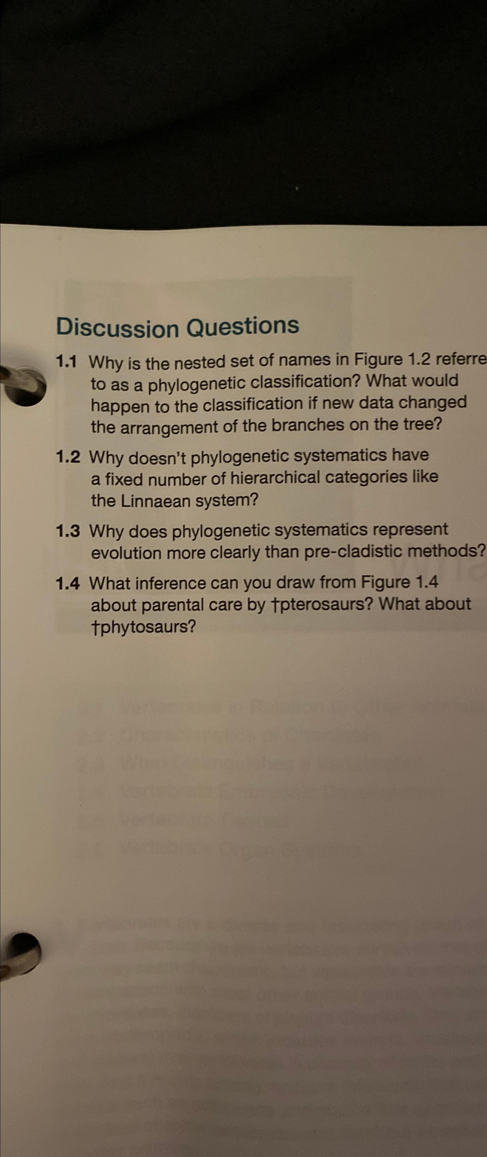 Solved Discussion Questions1.1 ﻿Why is the nested set of | Chegg.com