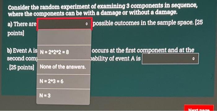 Solved Consider the random experiment of examining 3 | Chegg.com