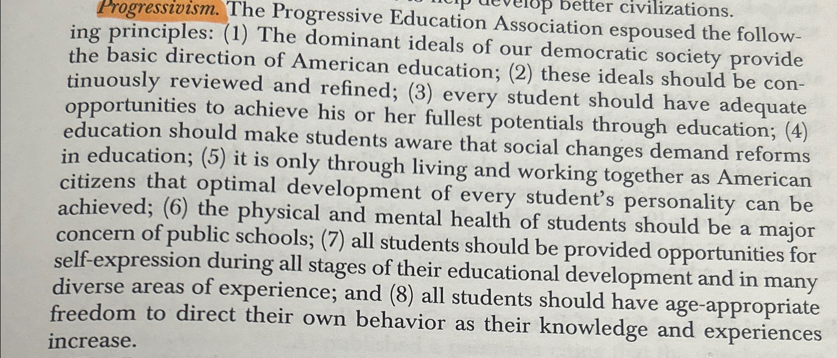 Solved Progressivism. The Progressive Education Association | Chegg.com