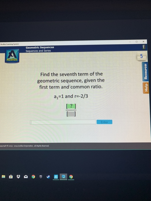 Solved Acellus Leaming System Geometric Sequences Sequences | Chegg.com