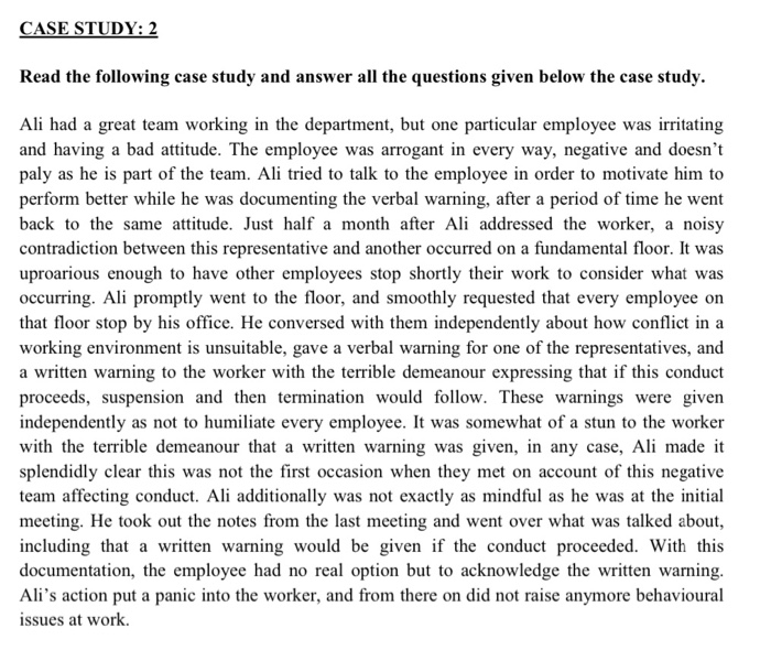 Solved CASE STUDY: 2 Read the following case study and | Chegg.com