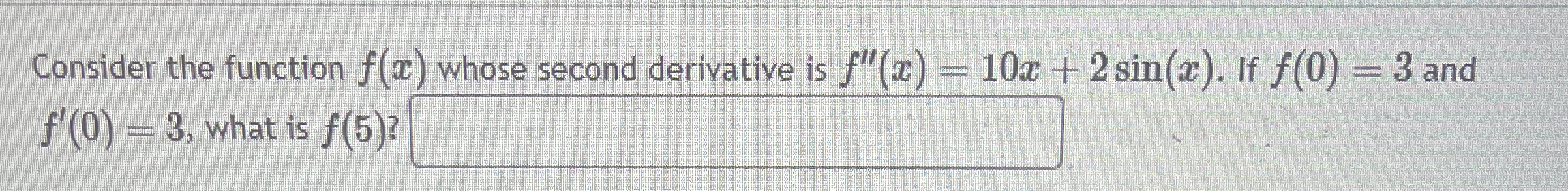 Solved Consider the function f(x) ﻿whose second derivative | Chegg.com