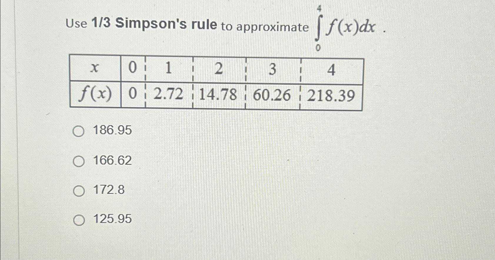 Solved Use 13 ﻿Simpson's rule to approximate | Chegg.com