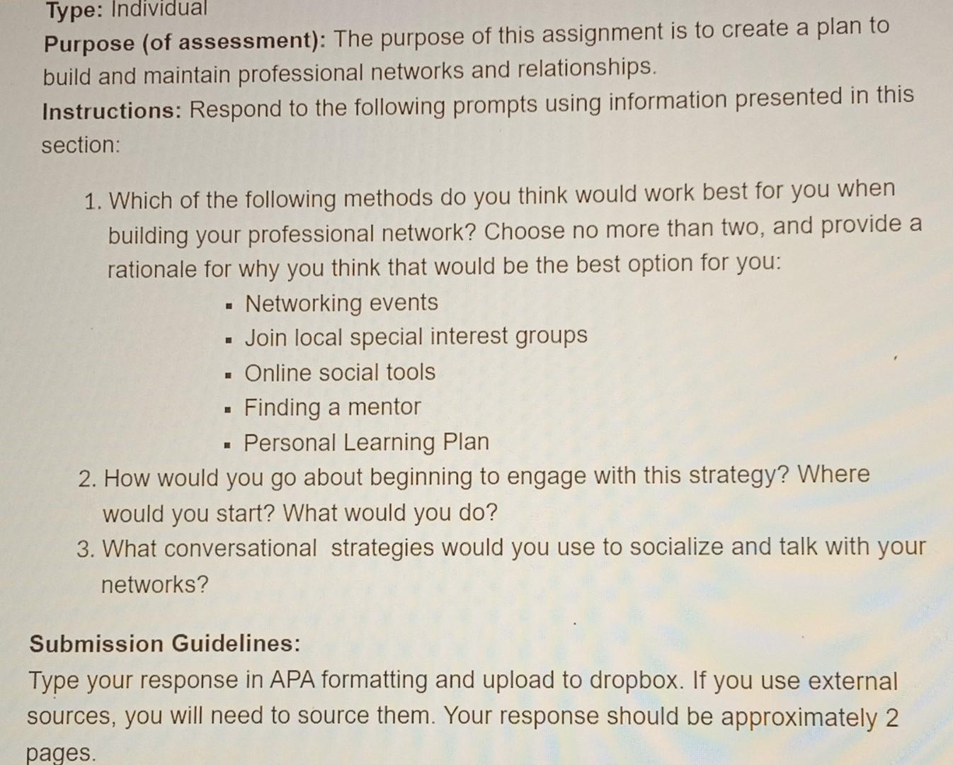 Solved Purpose (of assessment): The purpose of this | Chegg.com Solved Purpose (of assessment): The purpose of this | Chegg.com