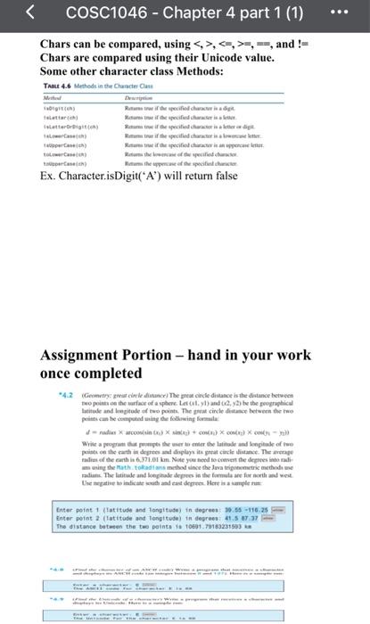 Solved Chars can be compared, using , =,==, and != | Chegg.com