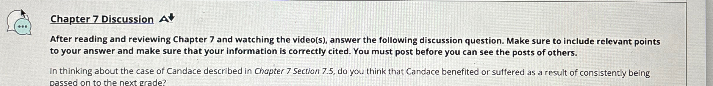 Solved Chapter 7 ﻿DiscussionAfter reading and reviewing | Chegg.com