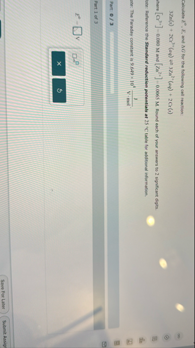 Solved Calculate E°,E, ﻿and ΔG ﻿for the following cell | Chegg.com