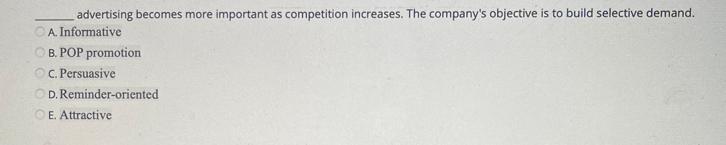 Solved q, ﻿advertising becomes more important as competition | Chegg.com