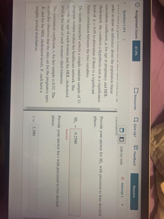 Solved Assignment Score: 57.5% Resources Give Up? Feedback | Chegg.com