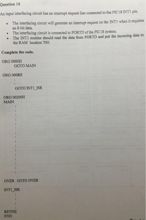 Solved Question 10 An input interfacing circuit has an | Chegg.com