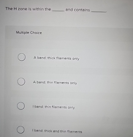 Solved The H zone is within theand containsMultiple ChoiceA | Chegg.com