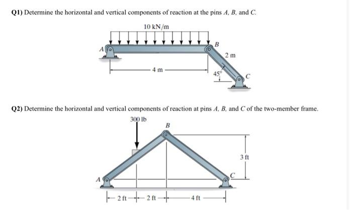 Solved Q1) Determine the horizontal and vertical components | Chegg.com Solved Q1) Determine the horizontal and vertical components | Chegg.com