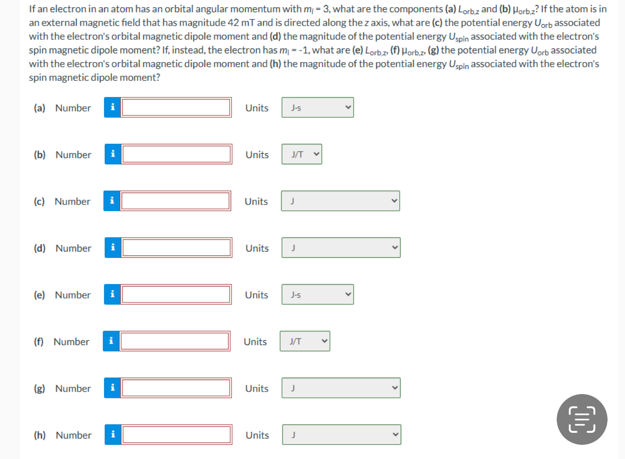 Solved If an electron in an atom has an orbital angular | Chegg.com
