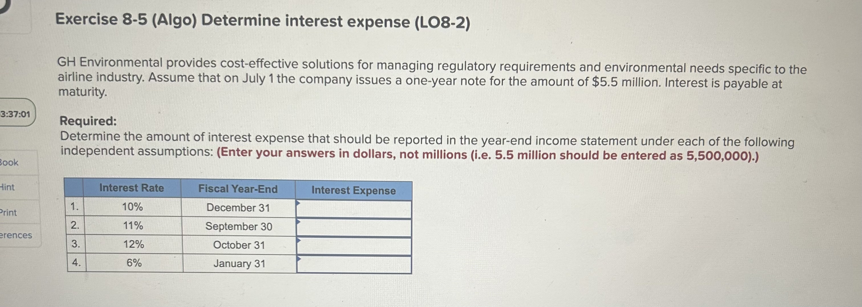 Solved Exercise 8-5 (Algo) ﻿Determine interest expense | Chegg.com