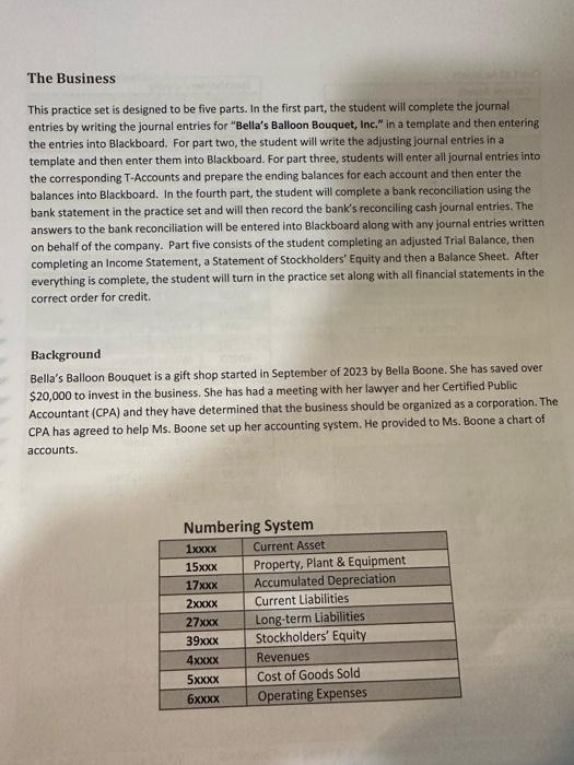 Solved Part One Instructions Record the September 2023 | Chegg.com