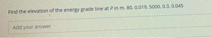 Solved Find the elevation of the energy grade line at Pin m. | Chegg.com