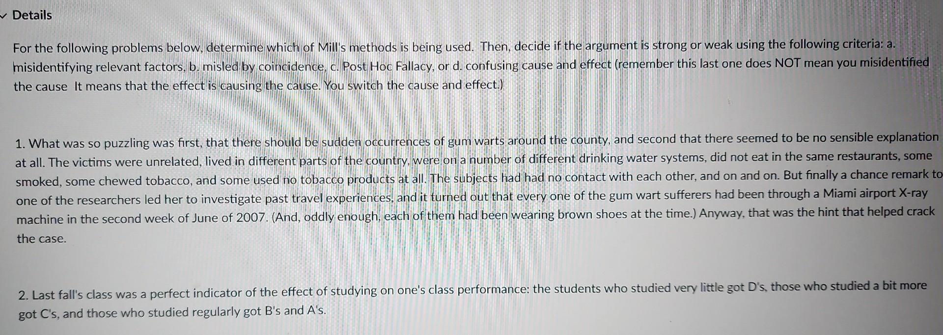 For the following problems below, determine which of | Chegg.com