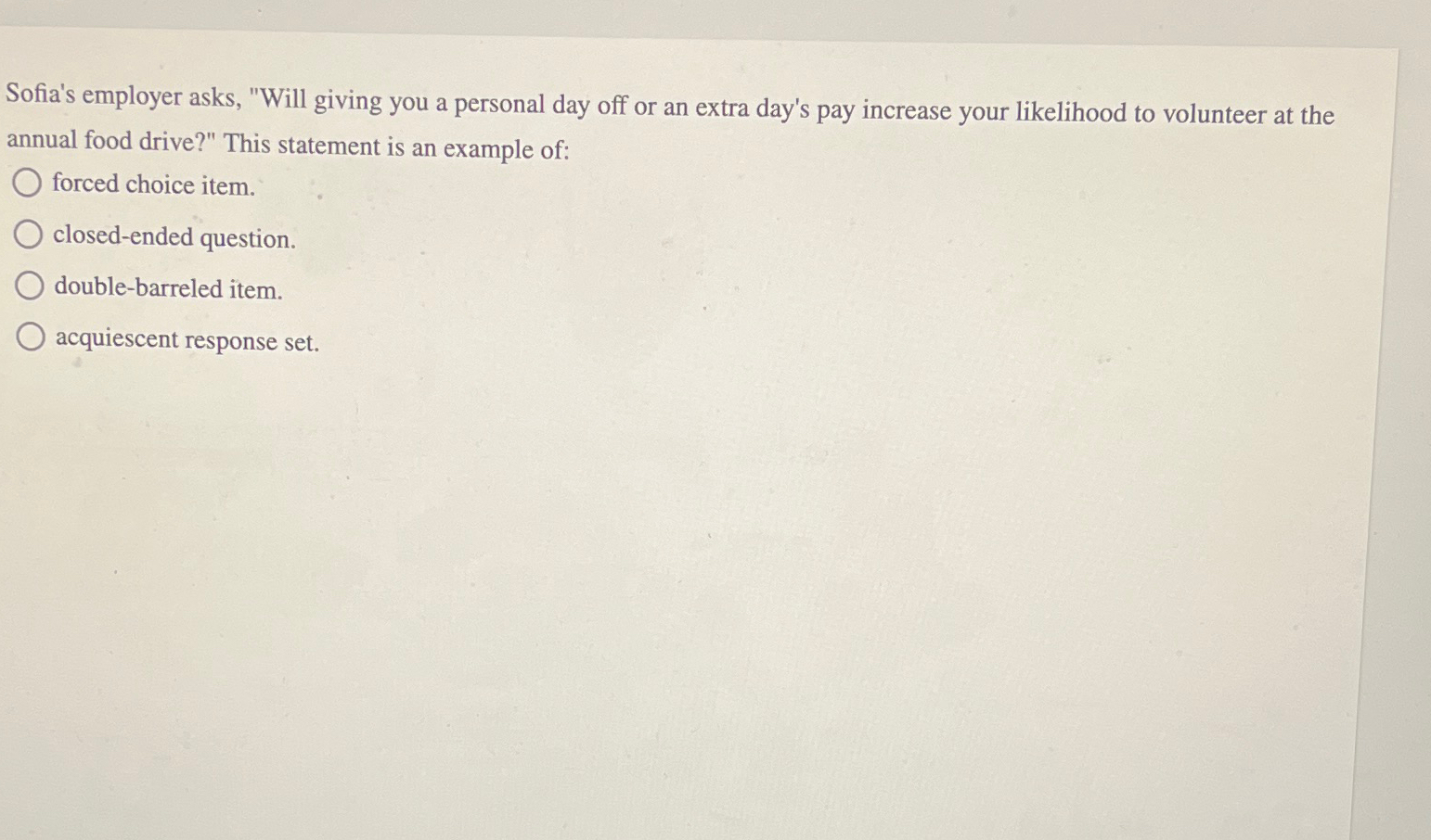 Solved Sofia's employer asks, "Will giving you a personal | Chegg.com